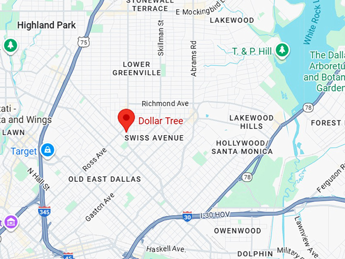 16. dollar tree (5334 ross ave #700) map