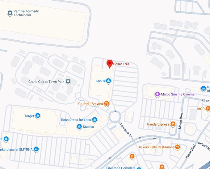 16. dollar tree (821 industrial blvd #1110) map