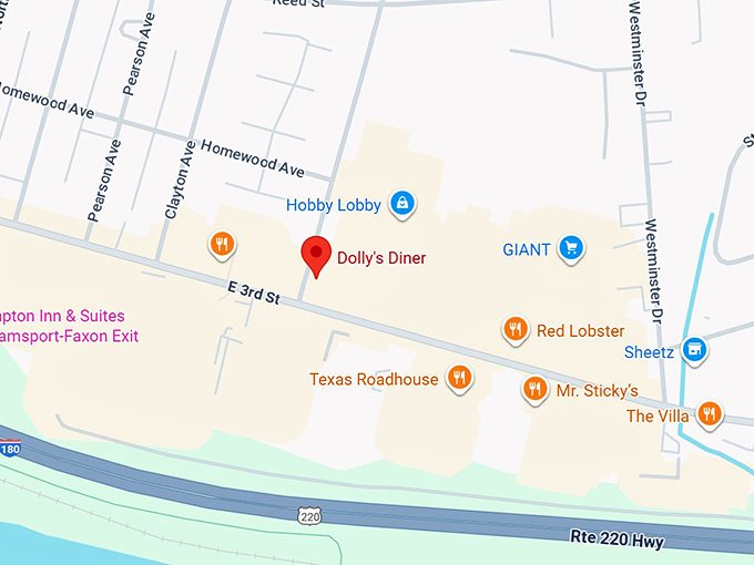 16. dolly's diner map