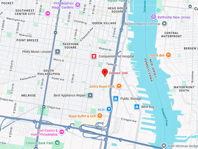 16. dolores` deli map