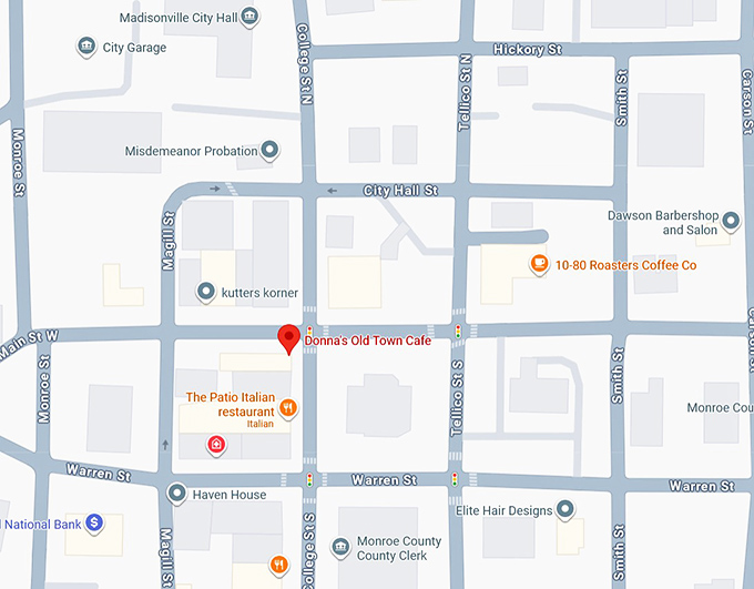 16. donna's old town cafe map