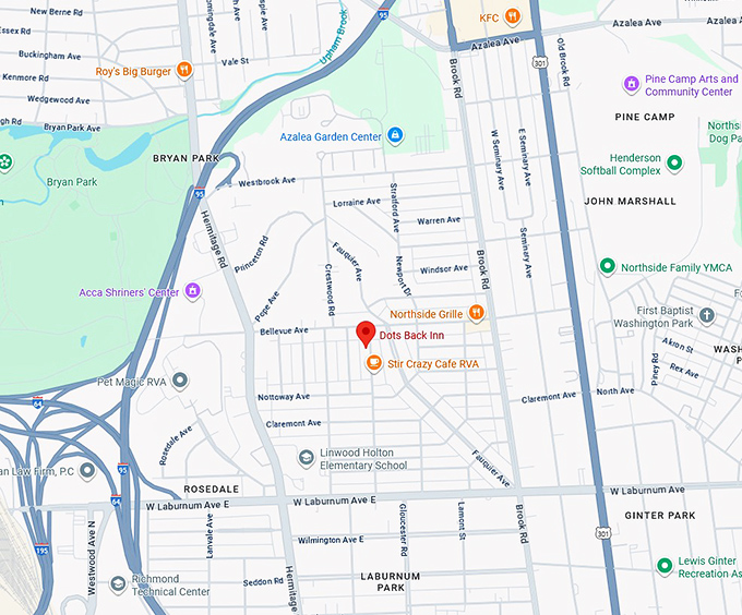 16. dot's back inn map
