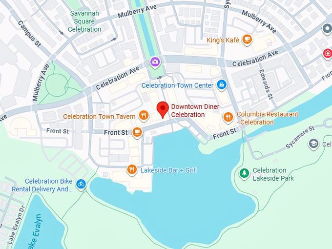 16. downtown diner celebration map