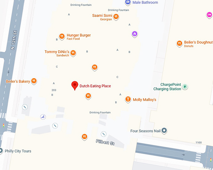16. dutch eating place (reading terminal market) map