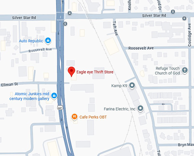 16. eagle eye thrift store map