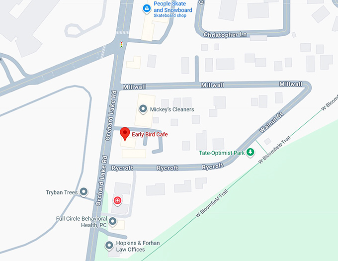 16. early bird cafe map