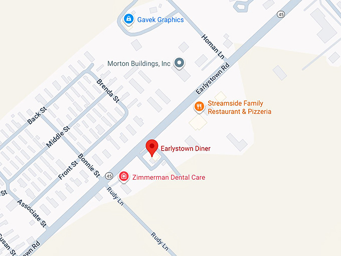 16. earlystown diner map