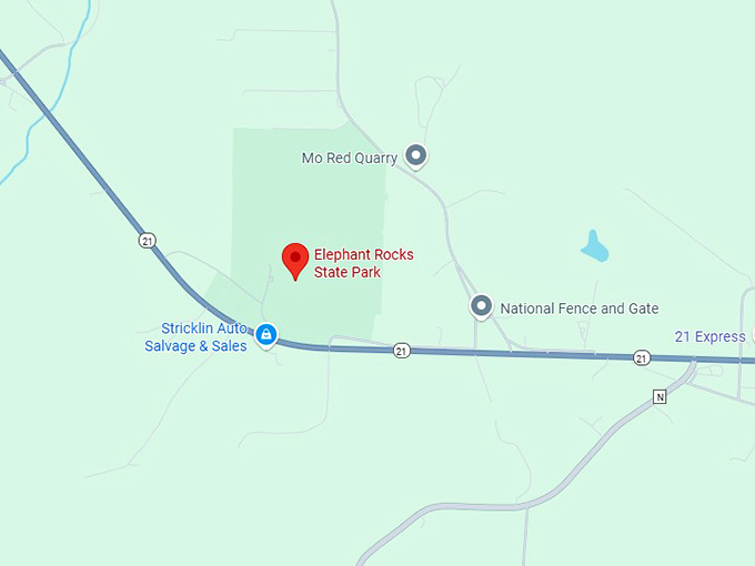 16. elephant rocks state park map