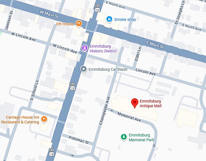 16. emmitsburg antique mall map