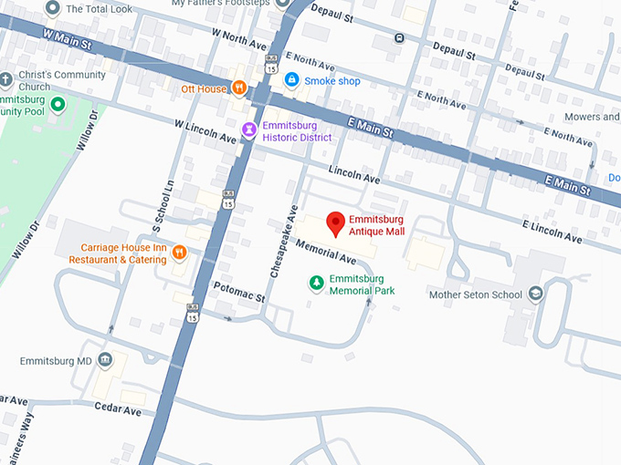 16. emmitsburg antique mall map