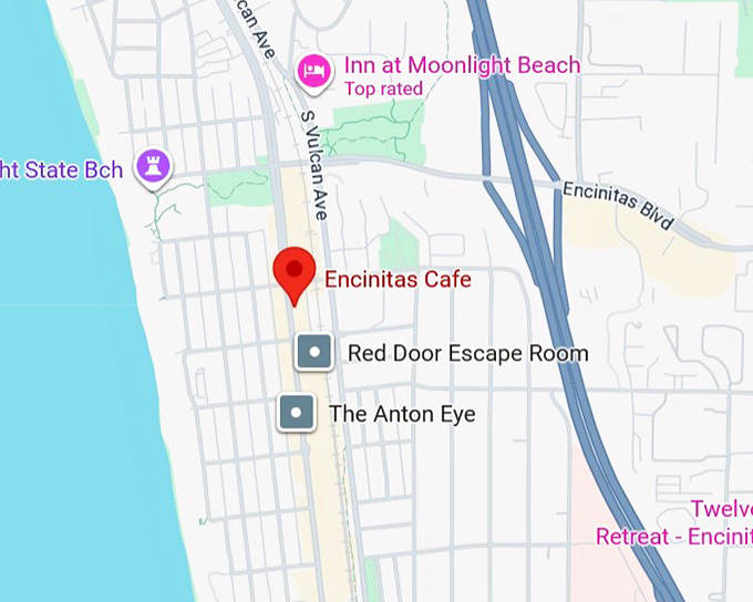 encinitas cafe map