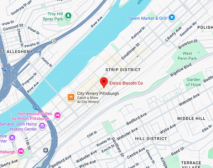 16. enrico biscotti co. map