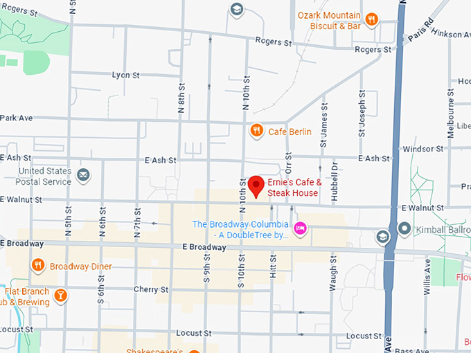 16. ernie's cafe & steak house map