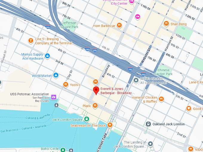 16. everett & jones barbeque broadway map