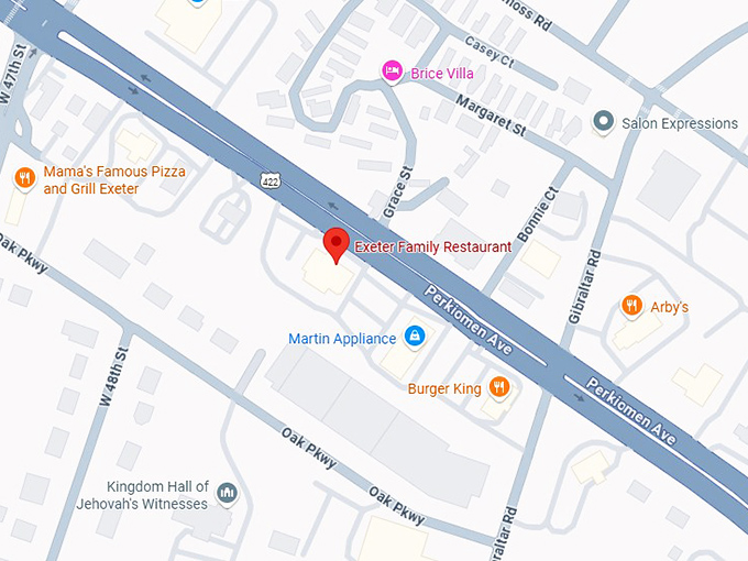 16. exeter family restaurant map