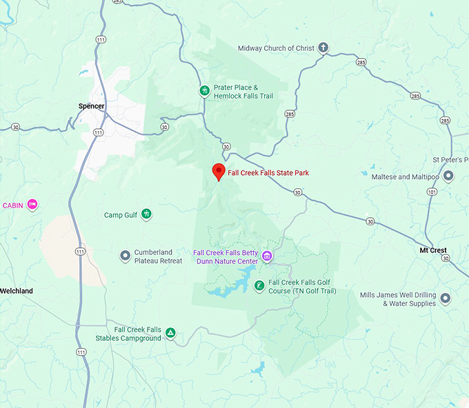 16. fall creek falls state park map
