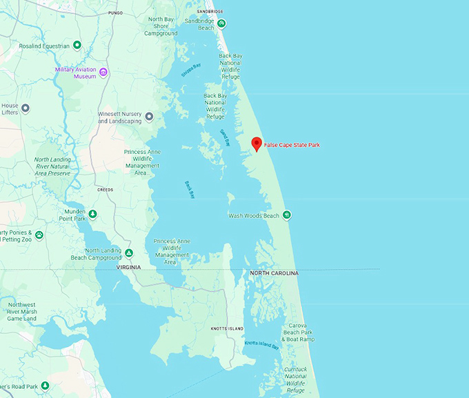 16. false cape state park map