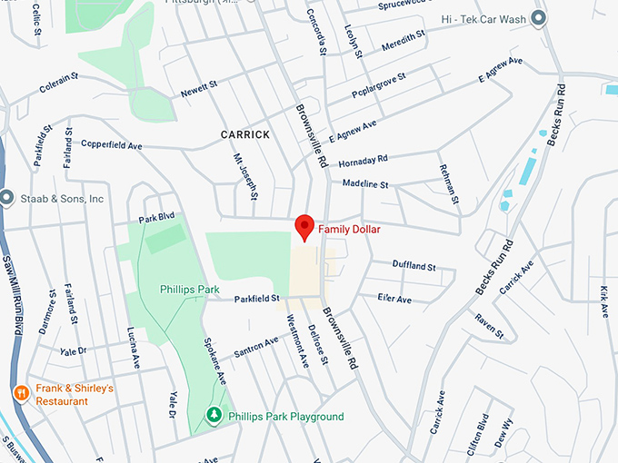16. family dollar (2116 brownsville rd) map