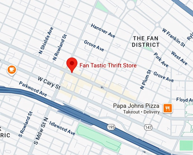 fan tastic thrift store map