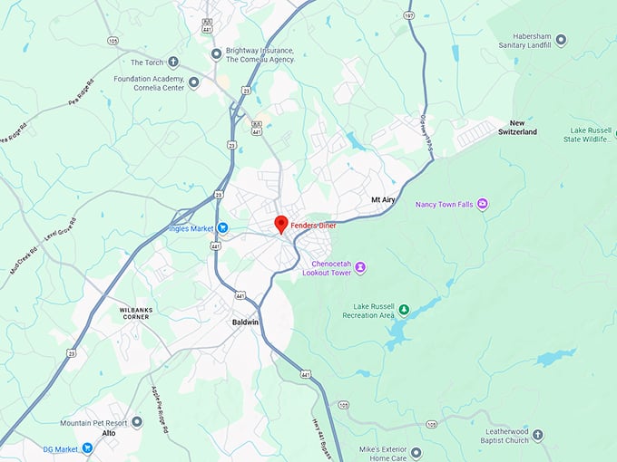 16. fenders diner map