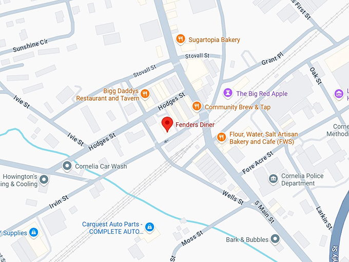 16. fenders diner map