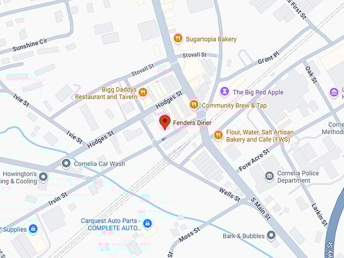 16. fenders diner map