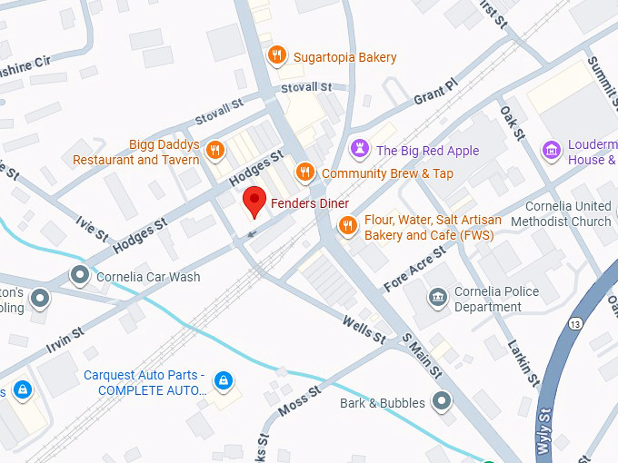 16. fenders diner map