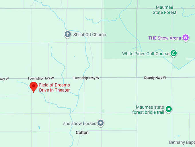 16. field of dreams drive in theater map