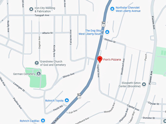 16. fiori&rsquo;s pizzaria map