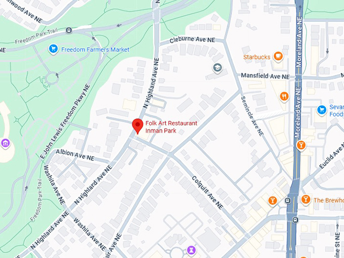 16. folk art restaurant inman park map