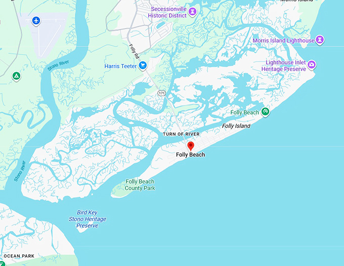 16. folly beach map