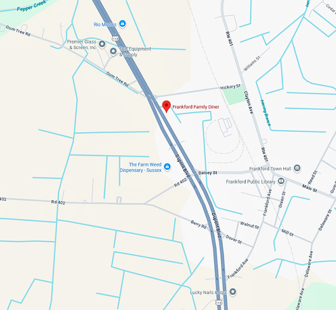 16. frankford family diner map