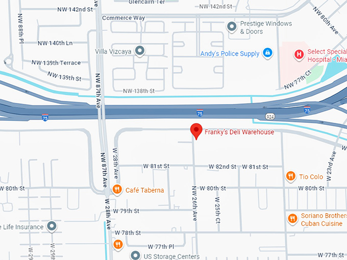 16. franky's deli warehouse map