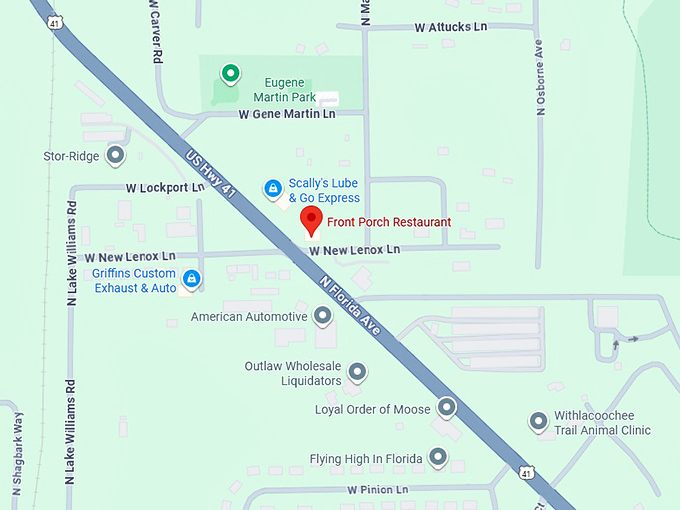 16. front porch restaurant map