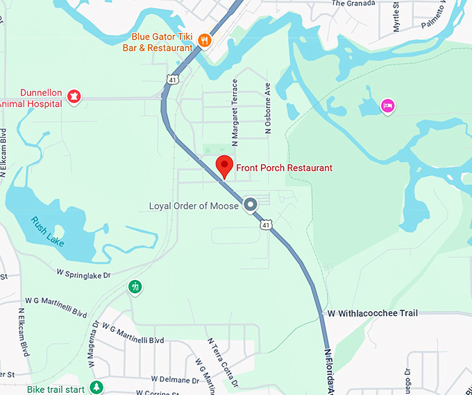 16. front porch restaurant map
