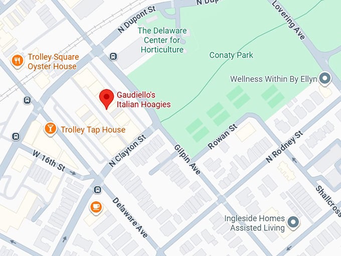 16. gaudiello's italian hoagies map