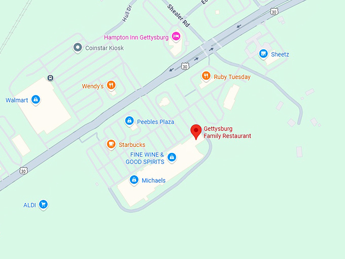16. gettysburg family restaurant map