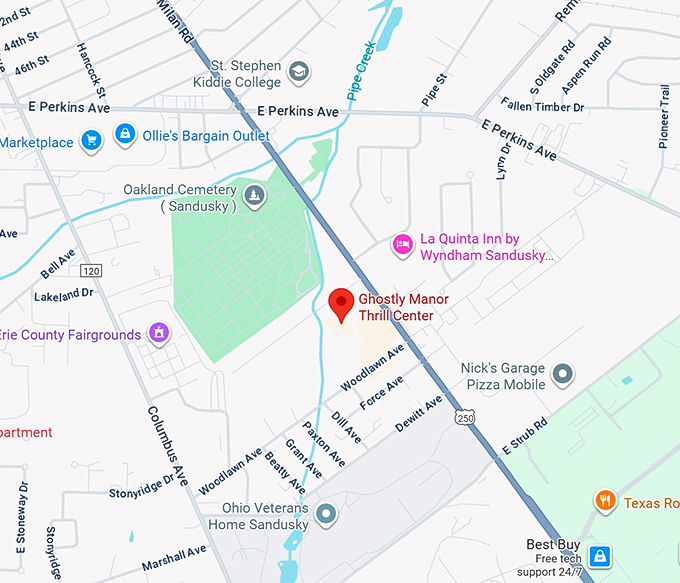 16. ghostly manor thrill center map