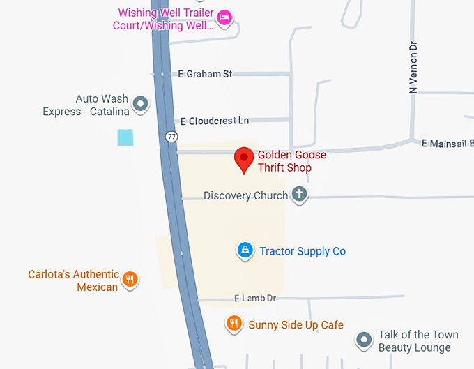 16. golden goose thrift shop map