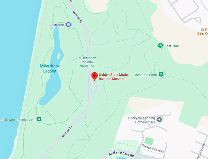 16. golden state model railroad museum map