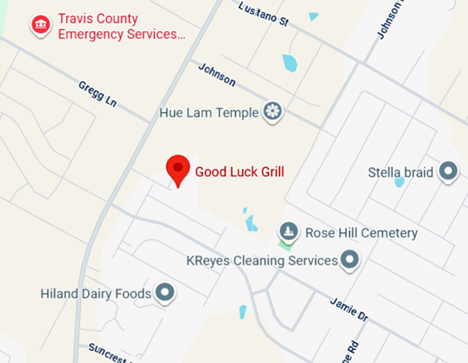 16. good luck grill map