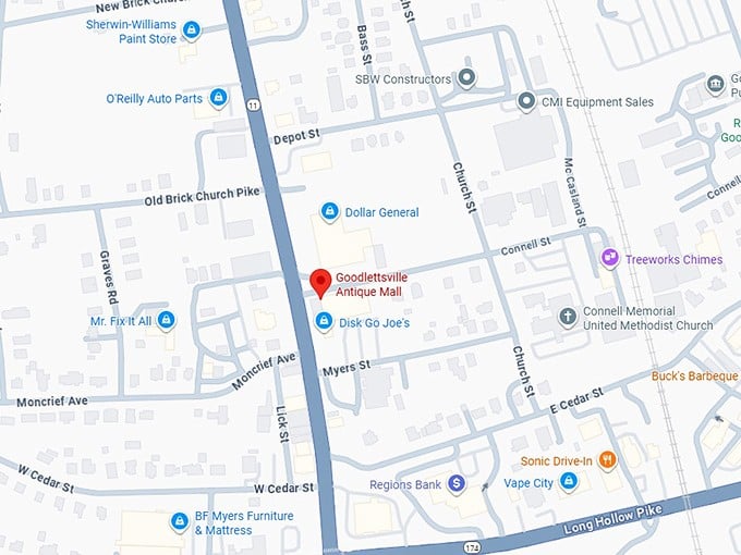 16. goodlettsville antique mall map