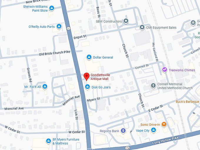 16. goodlettsville antique mall map