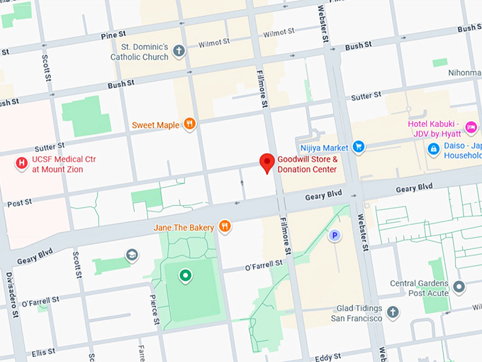 16. goodwill store & donation center (1669 fillmore st) map