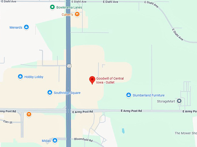 16. goodwill of central iowa outlet (6345 se 14th st) map
