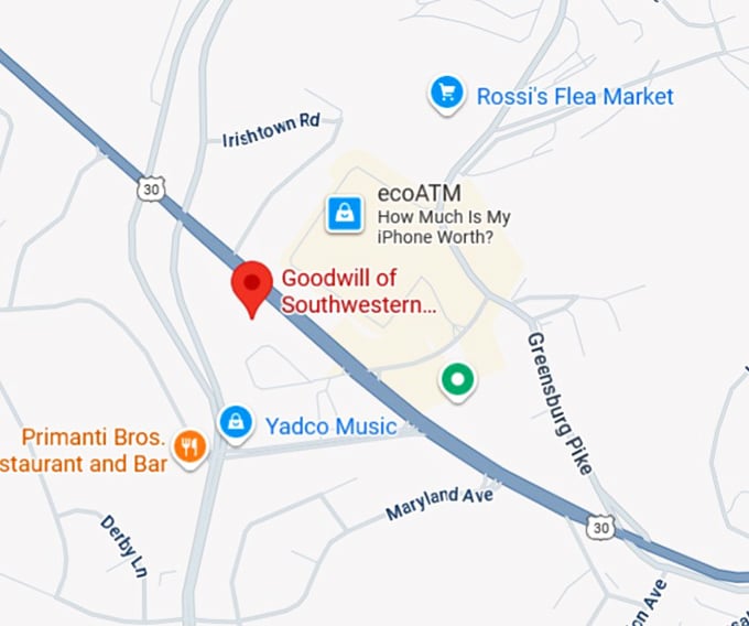 goodwill of southwestern pennsylvania map