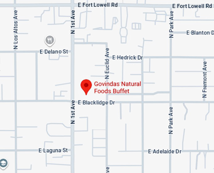16. govindas natural foods buffet map