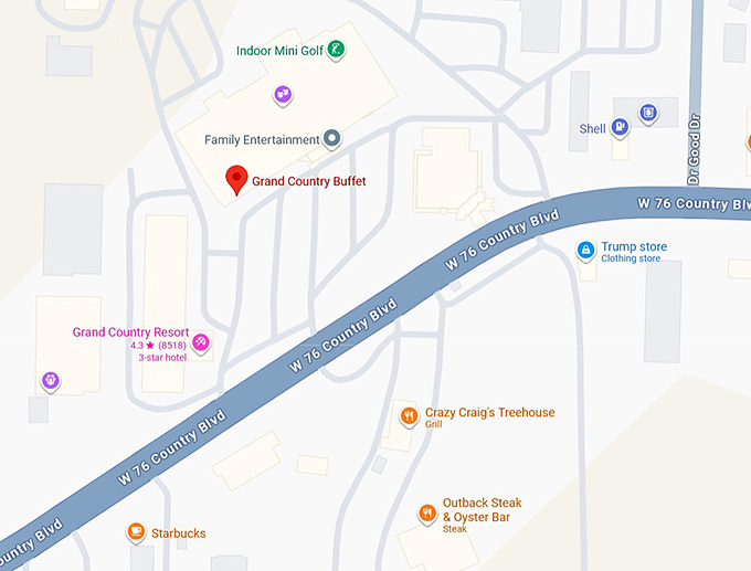 16. grand country buffet map