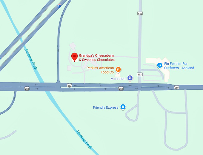 16. grandpa&rsquo;s cheesebarn & sweeties chocolates map
