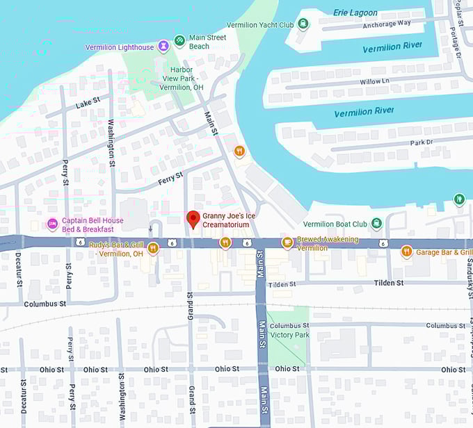 16. granny joe&rsquo;s ice creamatorium map